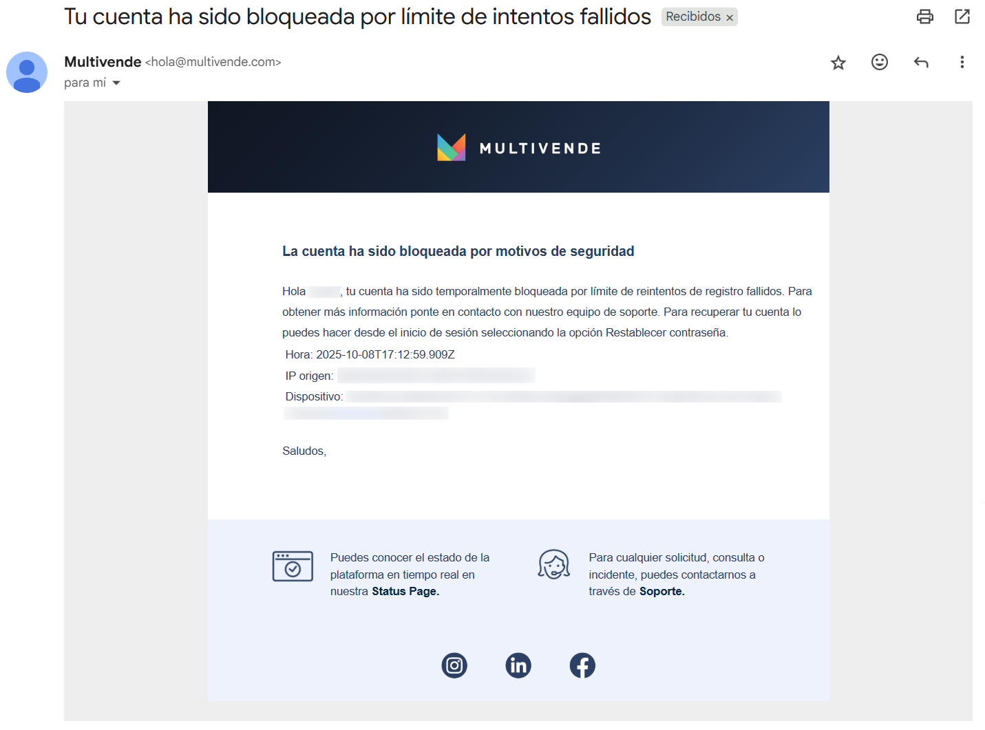 ¿Qué hacer si mi usuario está bloqueado en Multivende? – Help Center